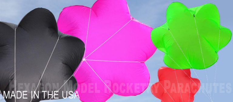 Hexagon Model Rocketry Parachutes